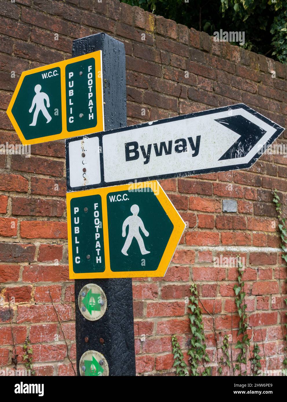 Public Footpath and Byway signs in the English Countryside Stock Photo ...