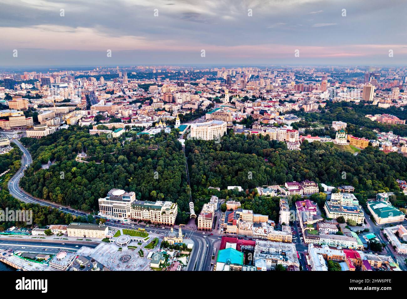 Aerial view of Old Kyiv in Ukraine Stock Photo - Alamy