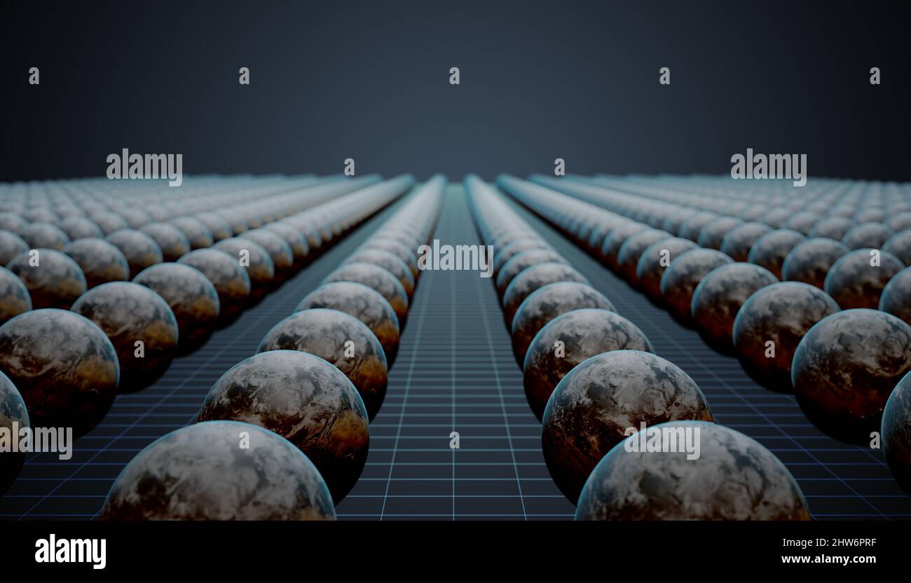 3D rendered illustration of parallel universes in many worlds ...