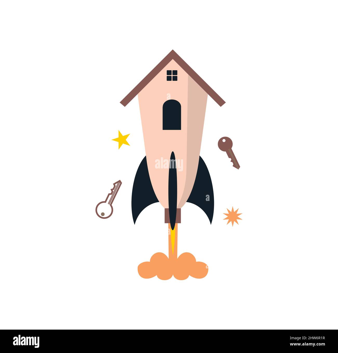 Rocket house design illustration vector eps format , suitable for your ...
