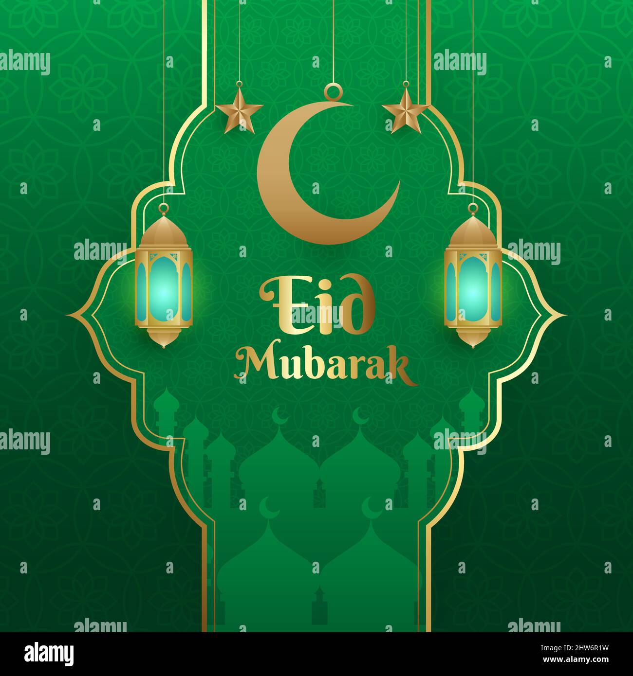 Eid mubarak, Happy Eid al adha, Eid al fitr calligraphy green greeting ...