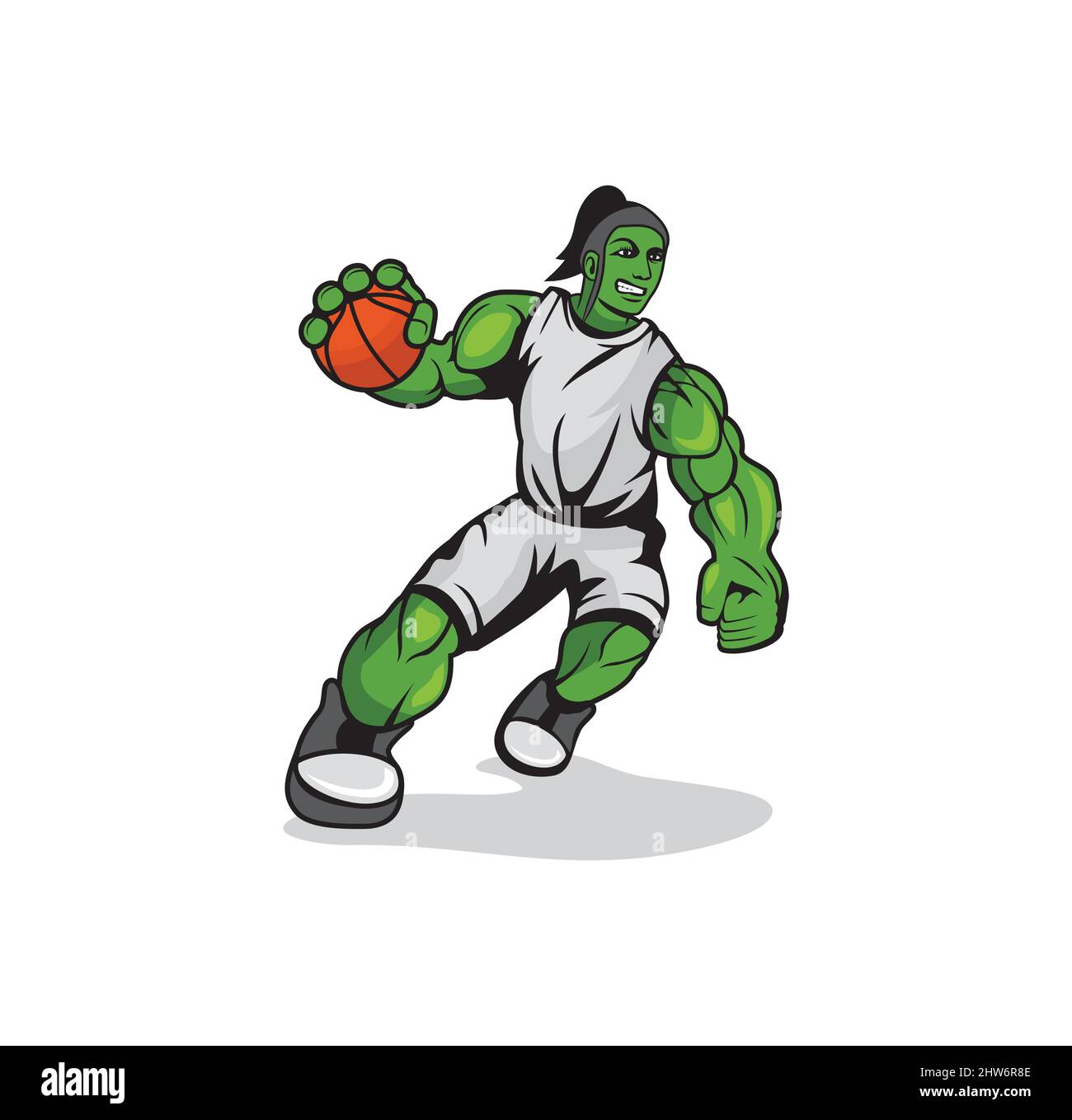 Female hulk playing basketball design illustration vector eps format ...