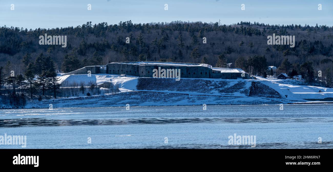 Prospect Maine Fort Knox as seen from Bucksport Maine Stock Photo - Alamy