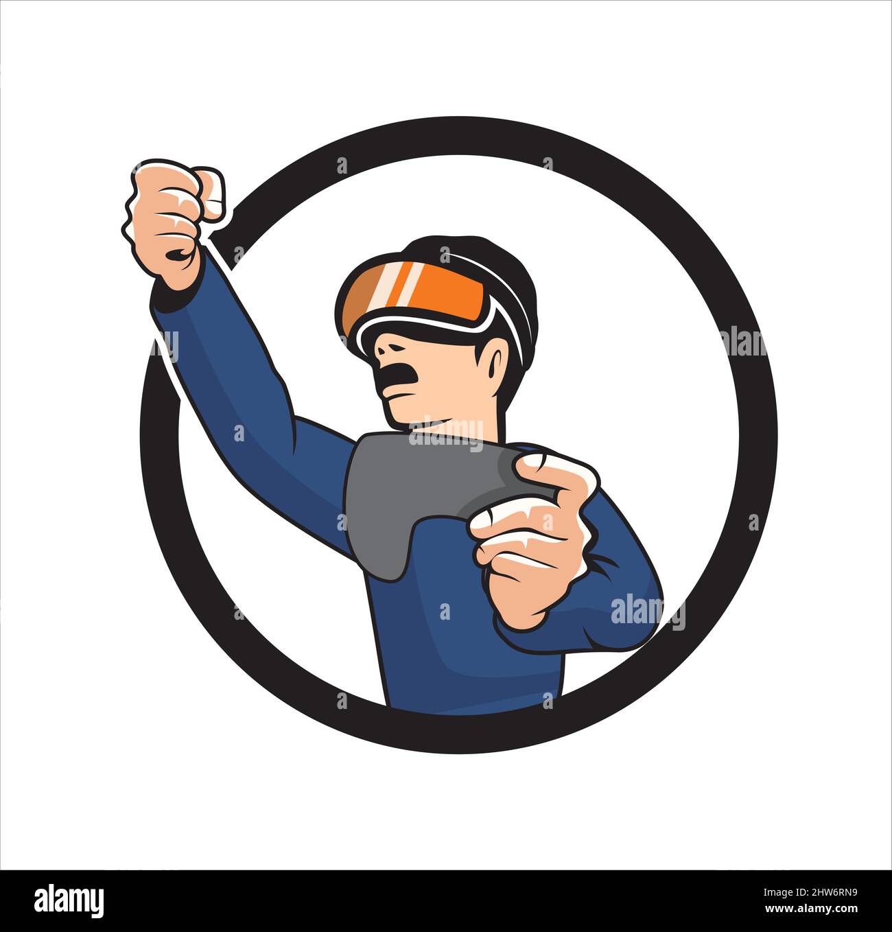 Virtual reality vr game player design illustration vector eps format ...