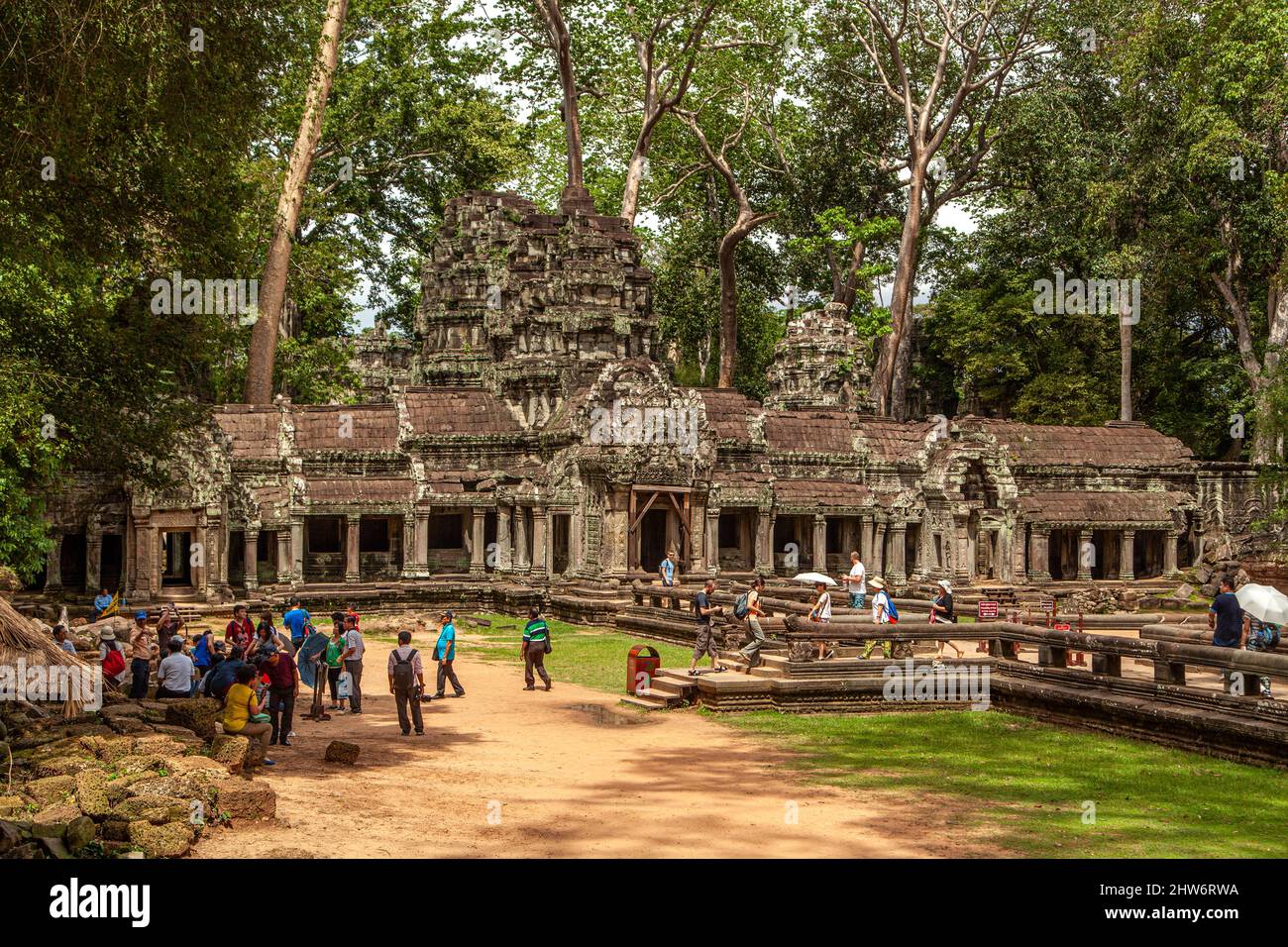 Ancient Khmer architecture ,Ta Prohm temple ruins hidden in jungle in ...