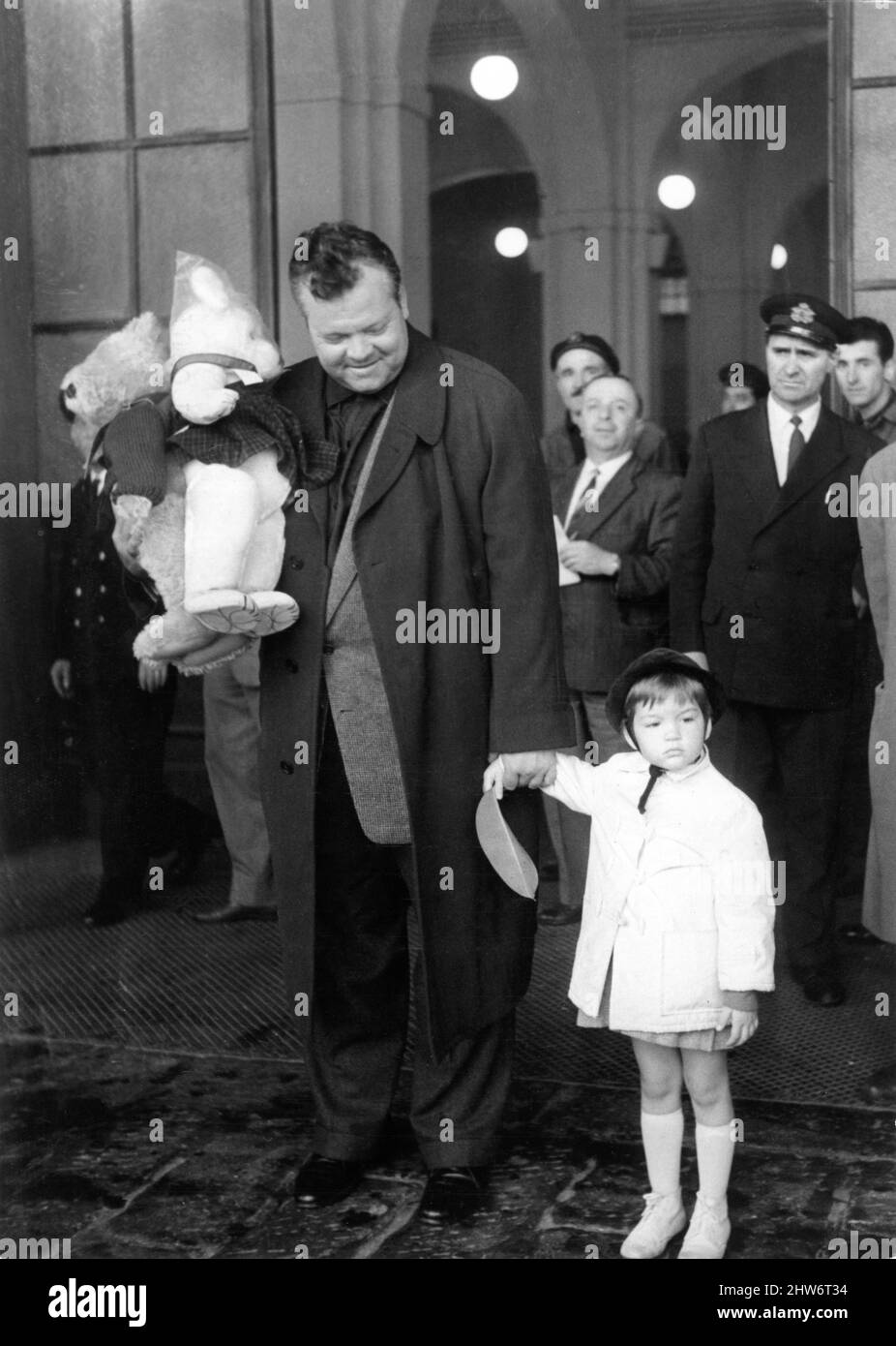 ORSON WELLES and his Daughter BEATRICE WELLES in Genoa Italy in April ...