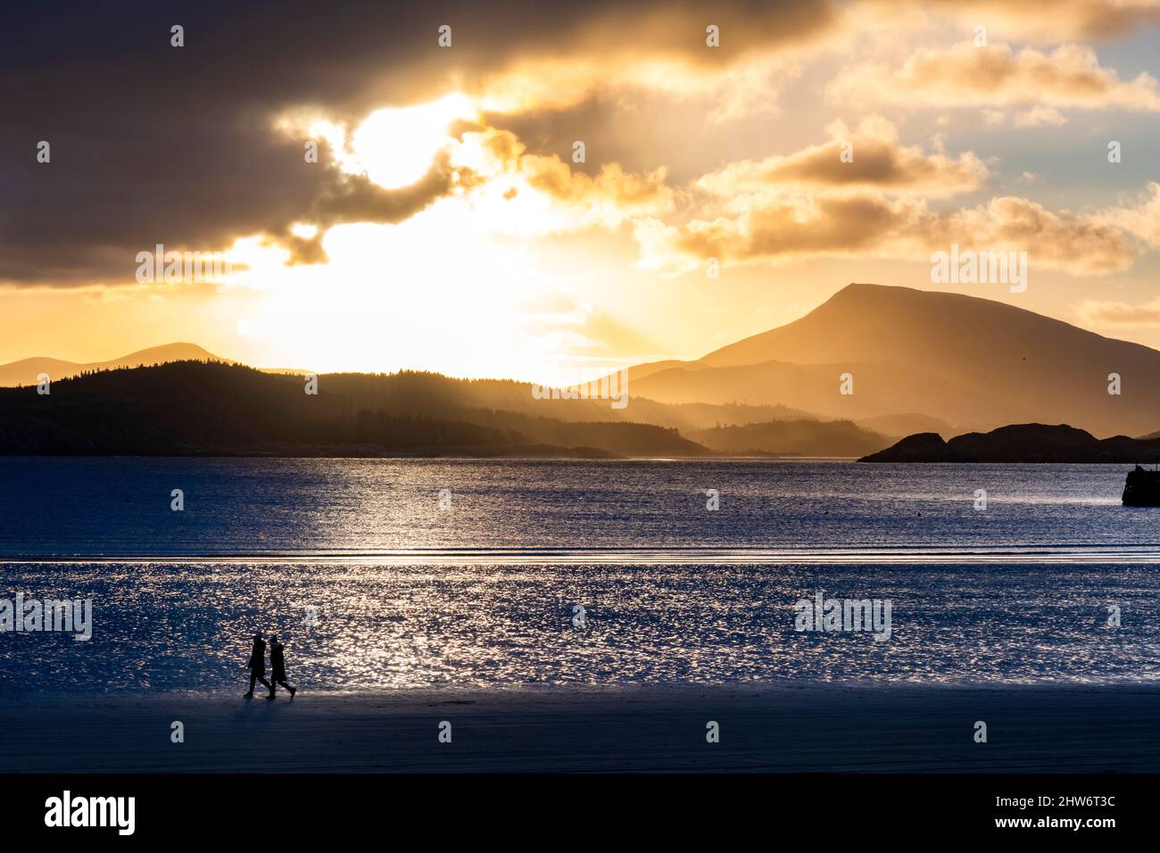 Winter sunset at Muckish Mountain, Rosguill, County Donegal, Ireland ...