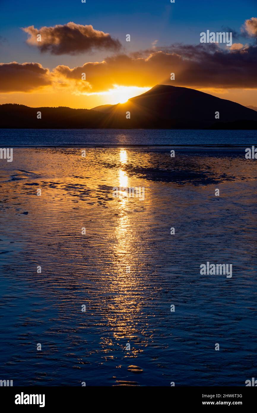 Winter sunset at Muckish Mountain, Rosguill, County Donegal, Ireland ...