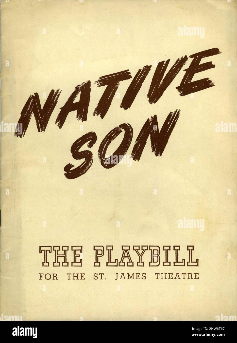 Front Cover of Programme for NATIVE SON novel RICHARD WRIGHT play PAUL ...