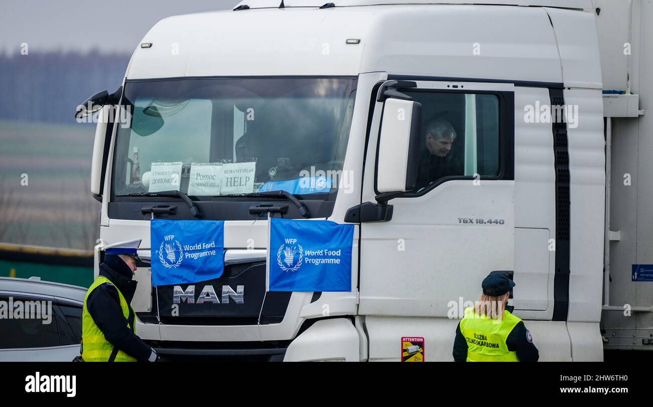 Korczowa, Poland. 04th Mar, 2022. A truck with cargo from the World ...