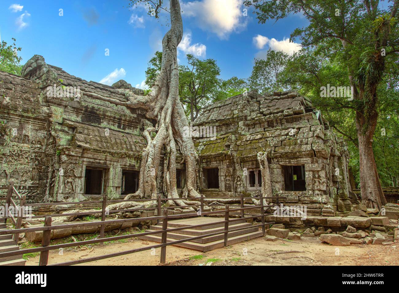 Ancient Khmer architecture ,Ta Prohm temple ruins hidden in jungle in ...