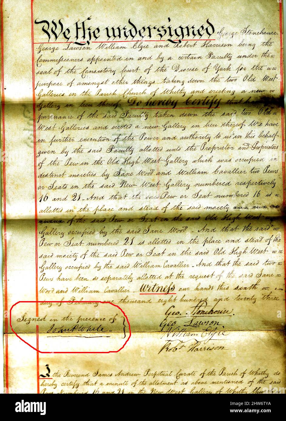 A Victorian (1823) legal document from the Consistory Court of York ...