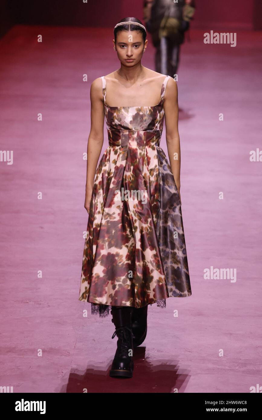 A model walks the runway during the Dior Ready to Wear Fall/Winter 2022 ...