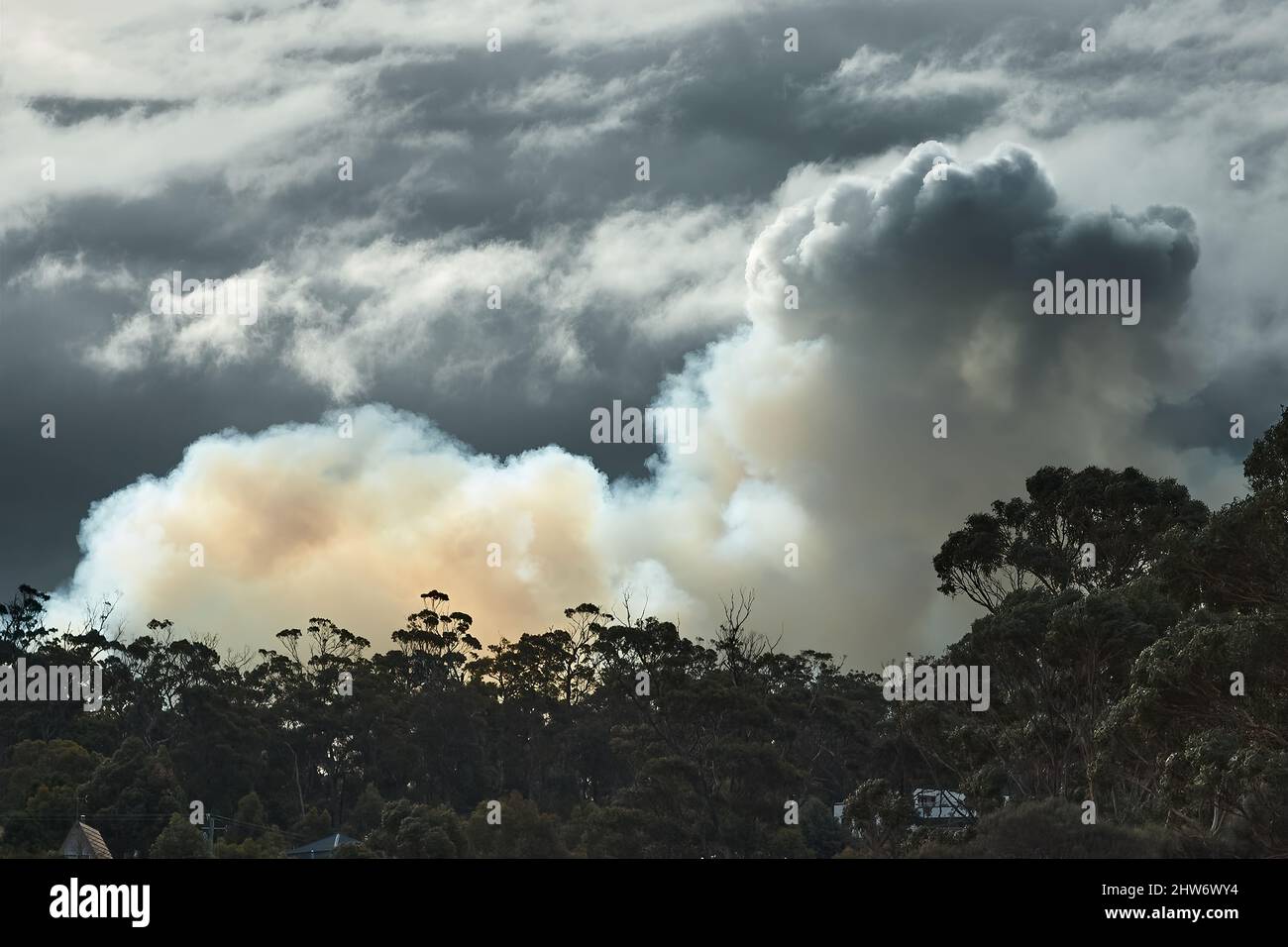 Fire Over The Hill Stock Photo - Alamy