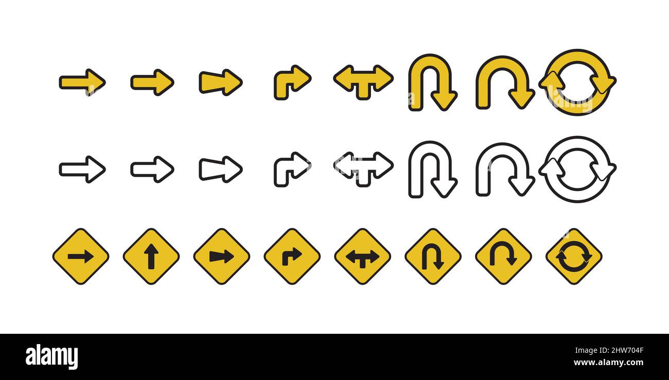 Set of arrows road signs design illustration vector eps format ...