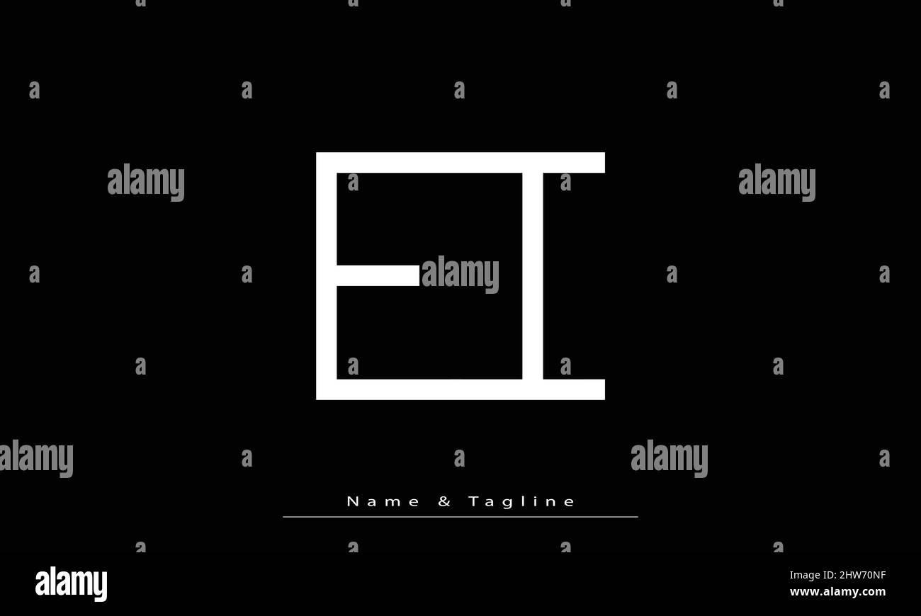 Alphabet letters Initials Monogram logo EI , IE Stock Vector Image ...