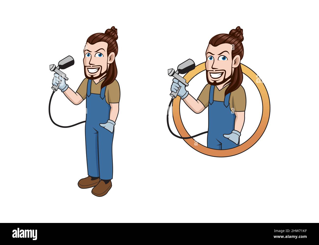 Spray painting worker design illustration vector eps format , suitable ...