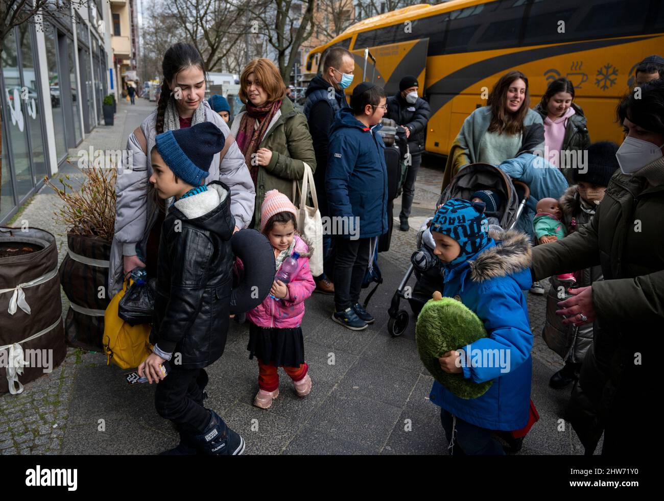 Berlin, Germany. 04th Mar, 2022. Refugee children from Odessa go to a ...