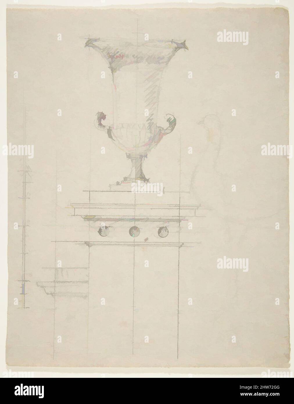 Art inspired by verso: Design for an urn; recto: Designs for two urns ...