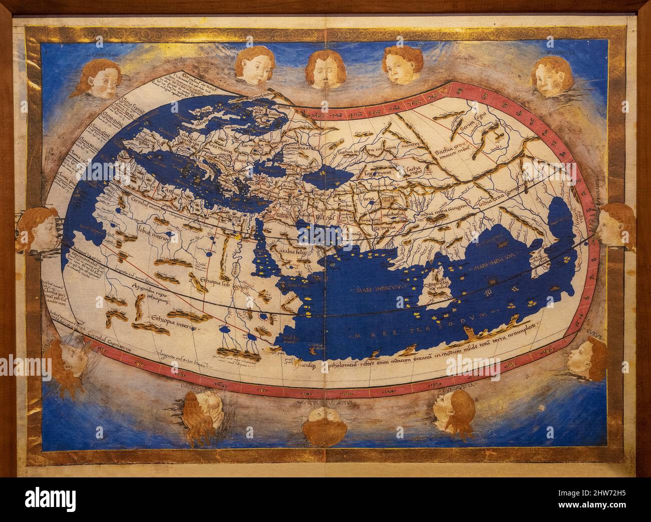 Copy of the ancient world map of Ptolemy of the fifteenth century Stock Photo - Alamy