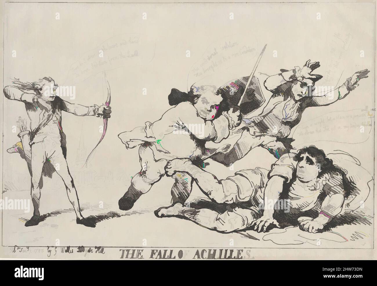 Art inspired by The Fall of Achilles, January 7, 1785, Etching, Sheet ...
