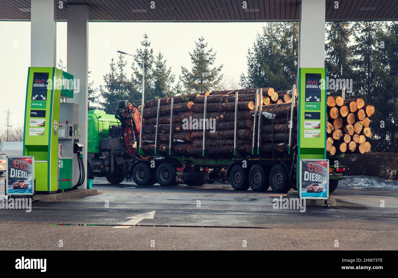 Truck petrol station trailer hi-res stock photography and images - Alamy