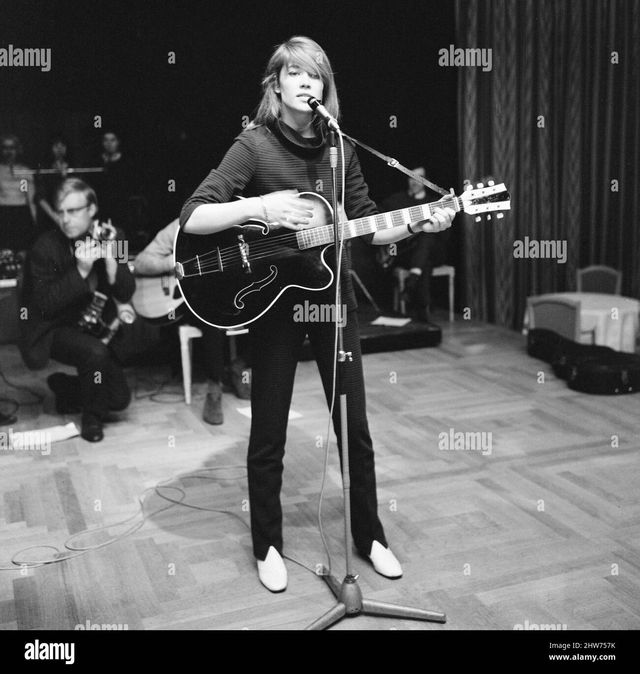 Francoise Hardy, french singer pictured rehearsing her cabaret show ...