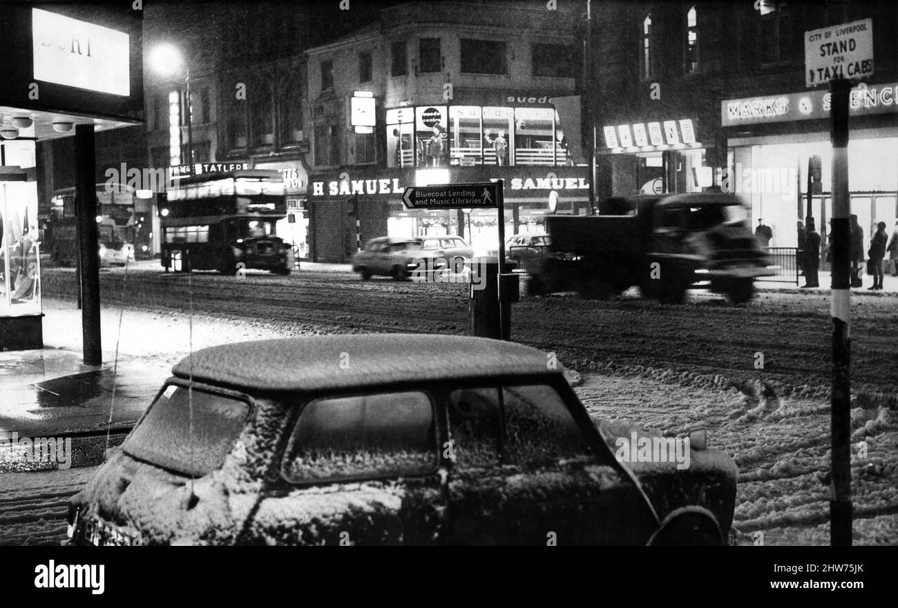 Church Street, Liverpool, 9.30pm and the grit lorries start their all ...