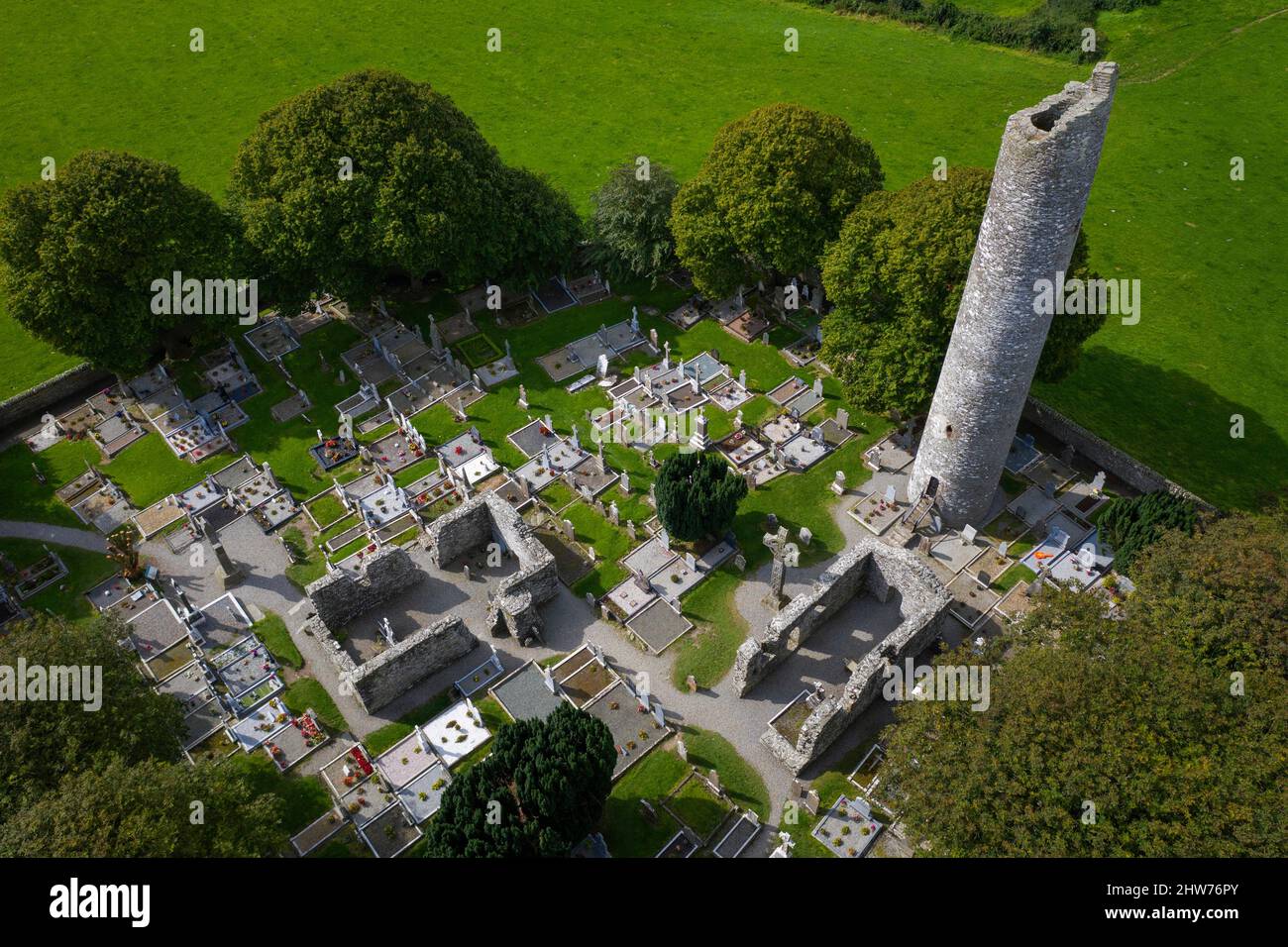 Monasterboice round tower, monastery, County Louth, Ireland Stock Photo ...