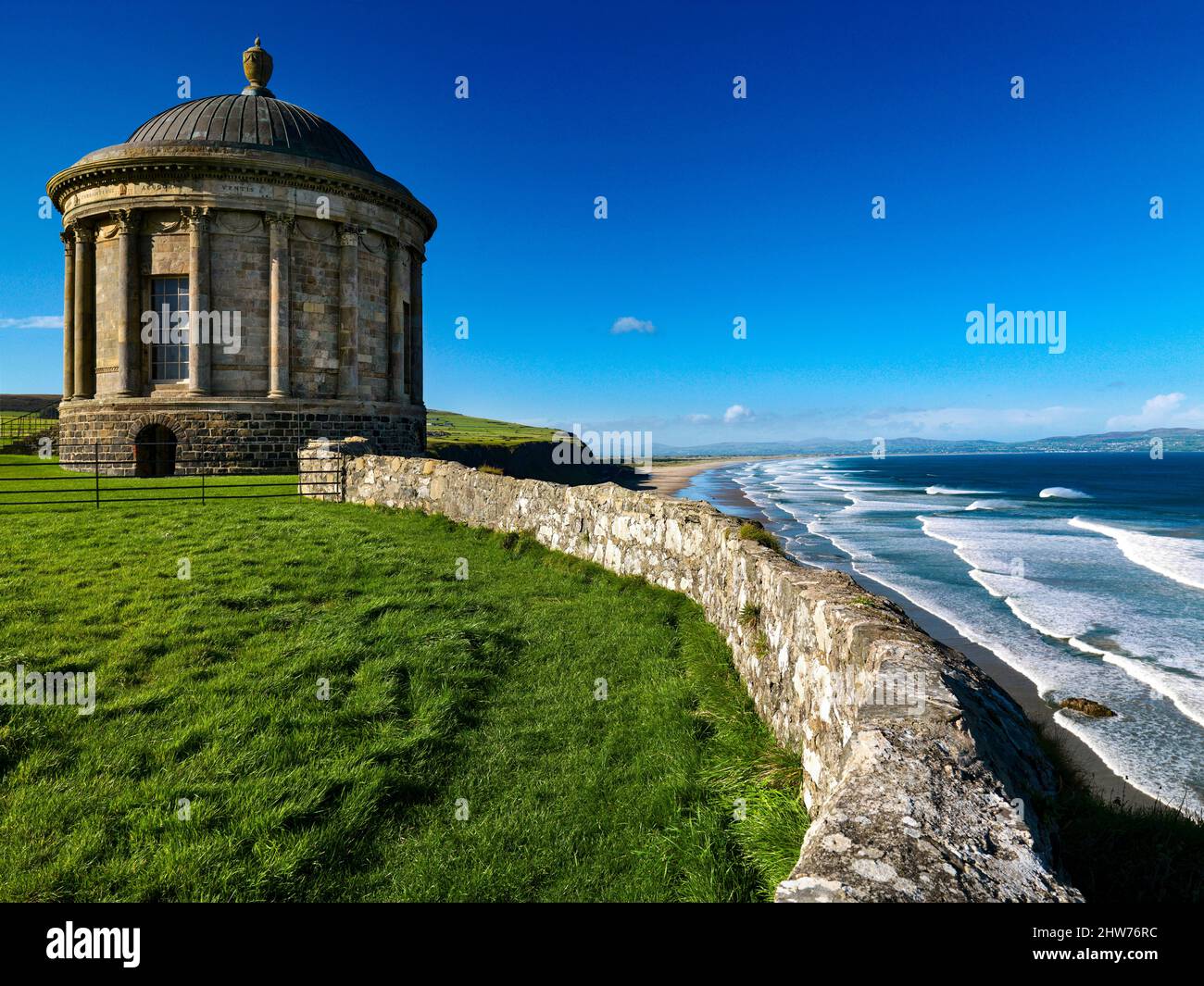 Mussenden temple and Downhill Beach, County Londonderry, Northern ...