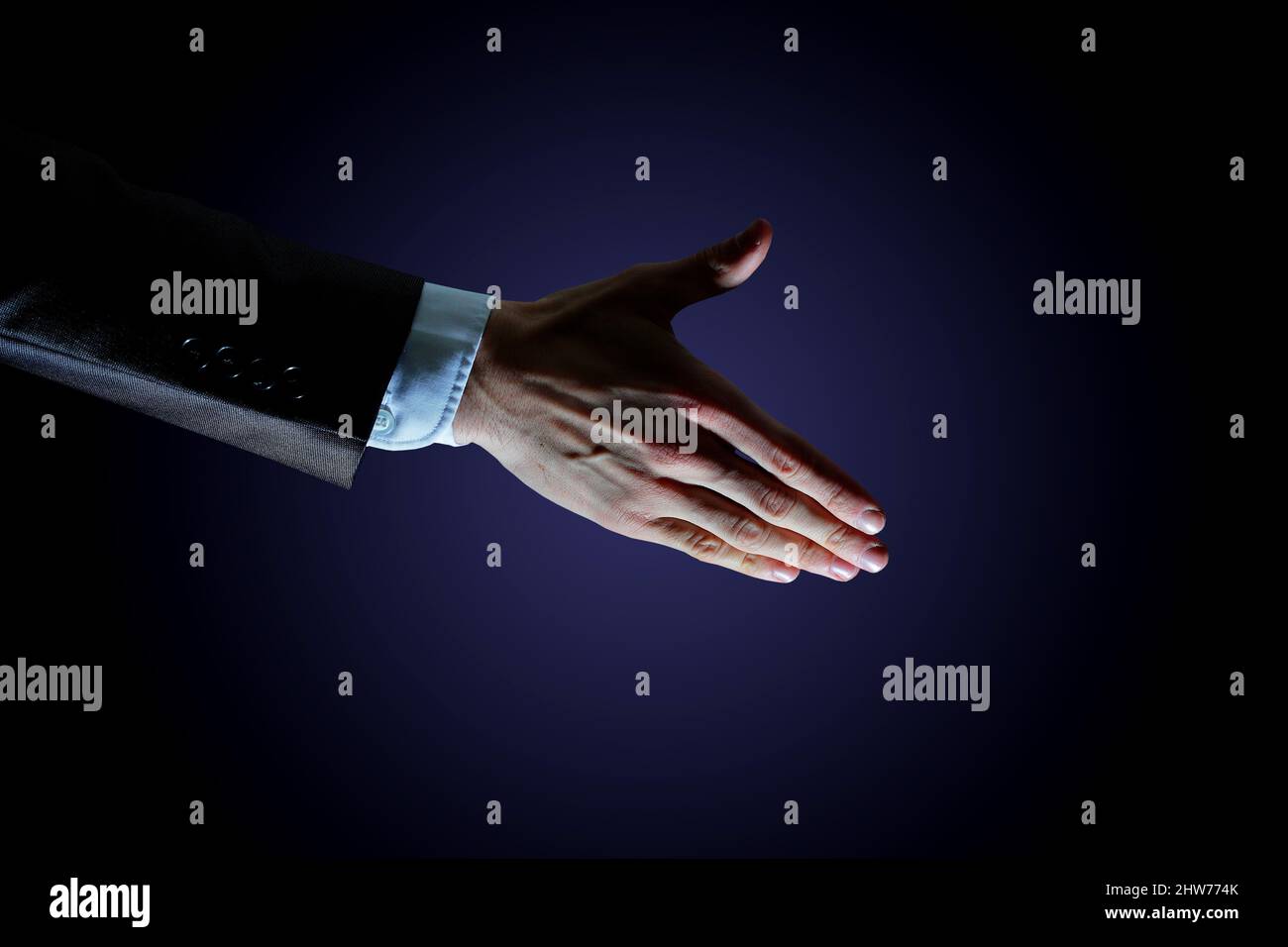 The businessman. Hand for a handshake. The conclusion of the ...