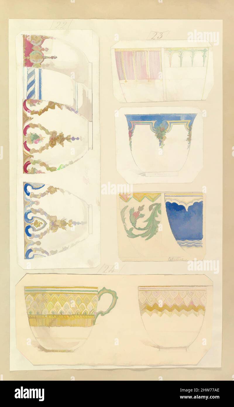 Art inspired by Eleven Designs for Decorated Cups, including Venice and ...