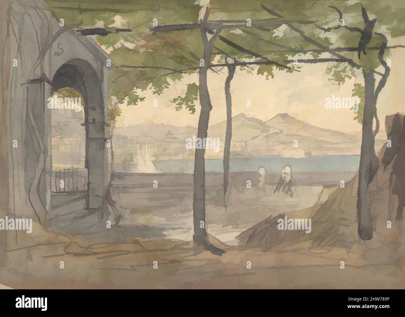Art inspired by View of the Bay of Naples with Mount Vesuvius, early ...