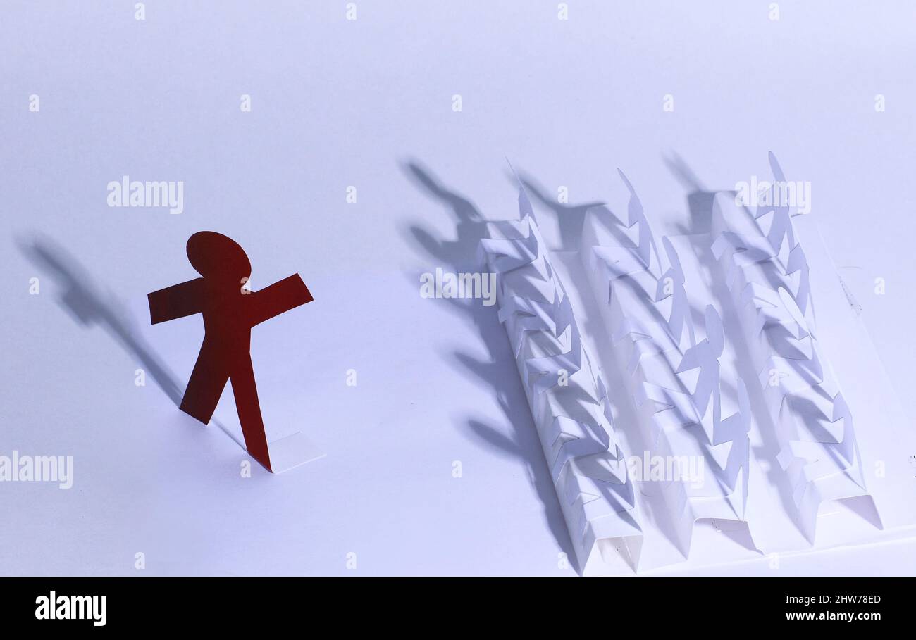 Done out of the paper people Stock Photo - Alamy