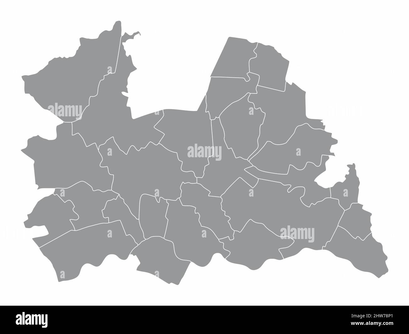 Utrecht province, administrative map isolated on white background ...