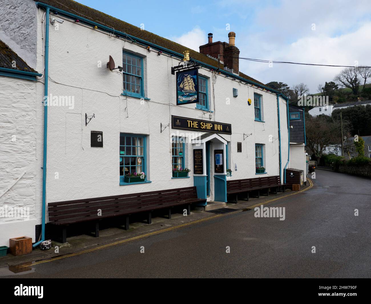 The Ship Inn, Pentewan, Cornwall, UK Stock Photo - Alamy