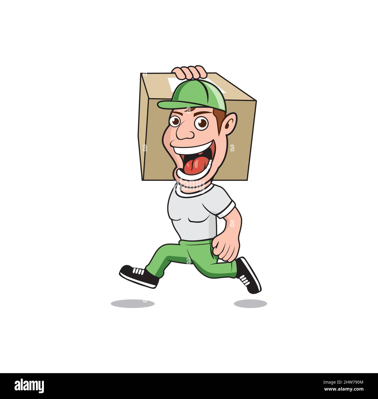 Funny delivery worker smiling design illustration vector eps format ...
