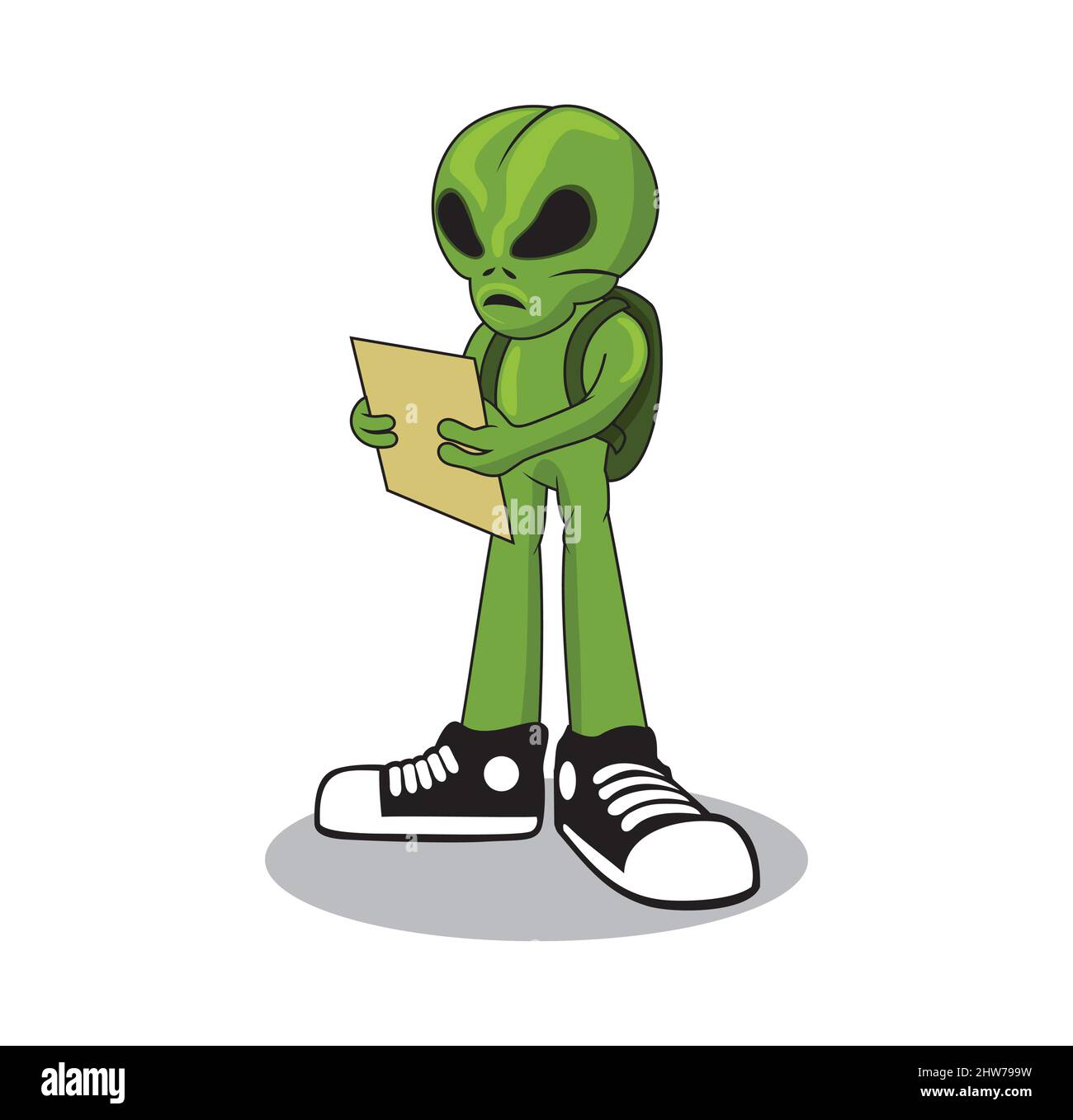 Green alien character design illustration vector eps format , suitable ...