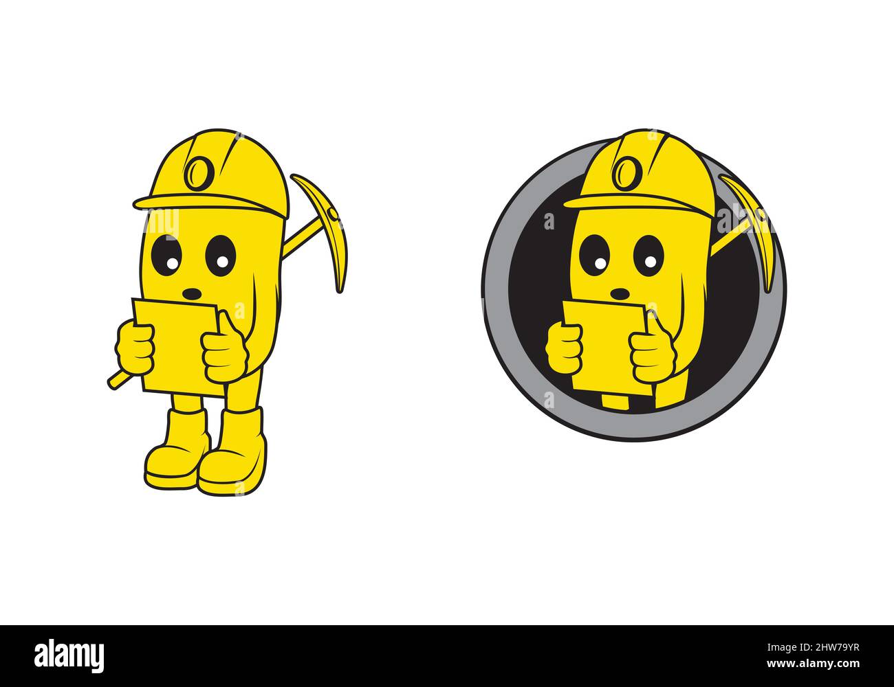 Gold miner mascot cartoon character design illustration , suitable for ...