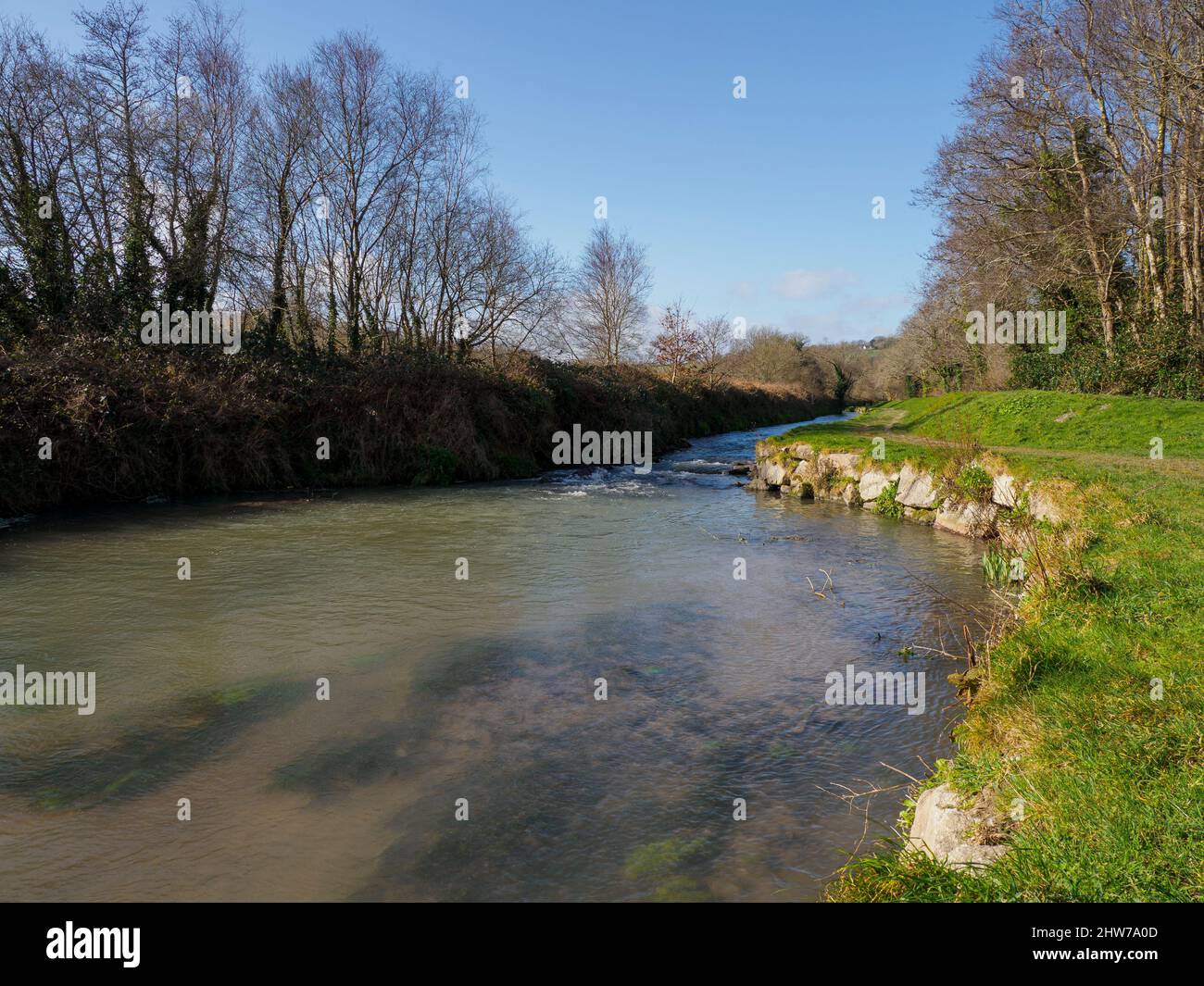 St Austell River, Pentewan Valley Trail, Cornwall, UK Stock Photo - Alamy