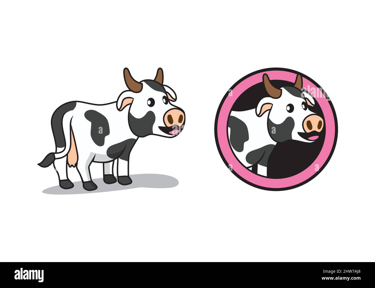 Cute cow cartoon character design illustration , suitable for your ...