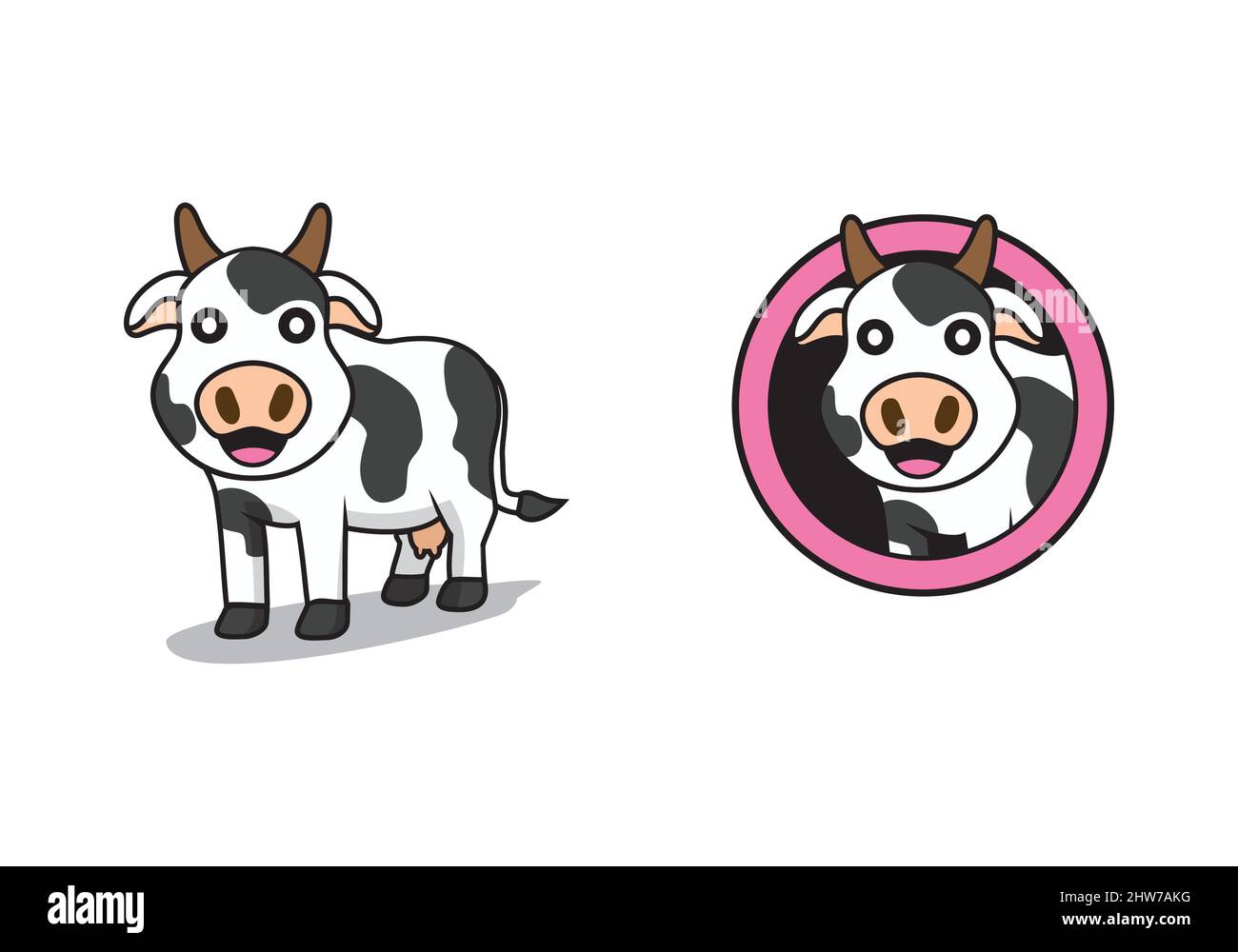 Cute cow cartoon character design illustration , suitable for your ...