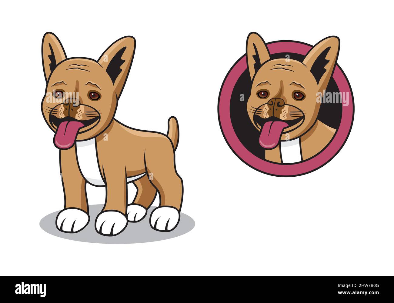 Cute dog cartoon character design illustration , suitable for your ...