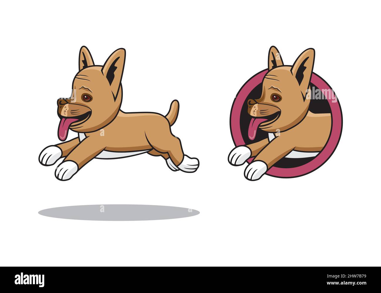 Cute dog cartoon character design illustration , suitable for your ...