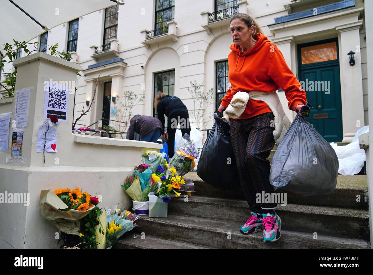 People with donations for Ukraine at the Ukrainian Social Club in ...
