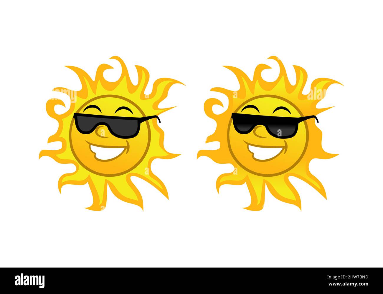 Funny sun cartoon character design illustration vector eps format ...