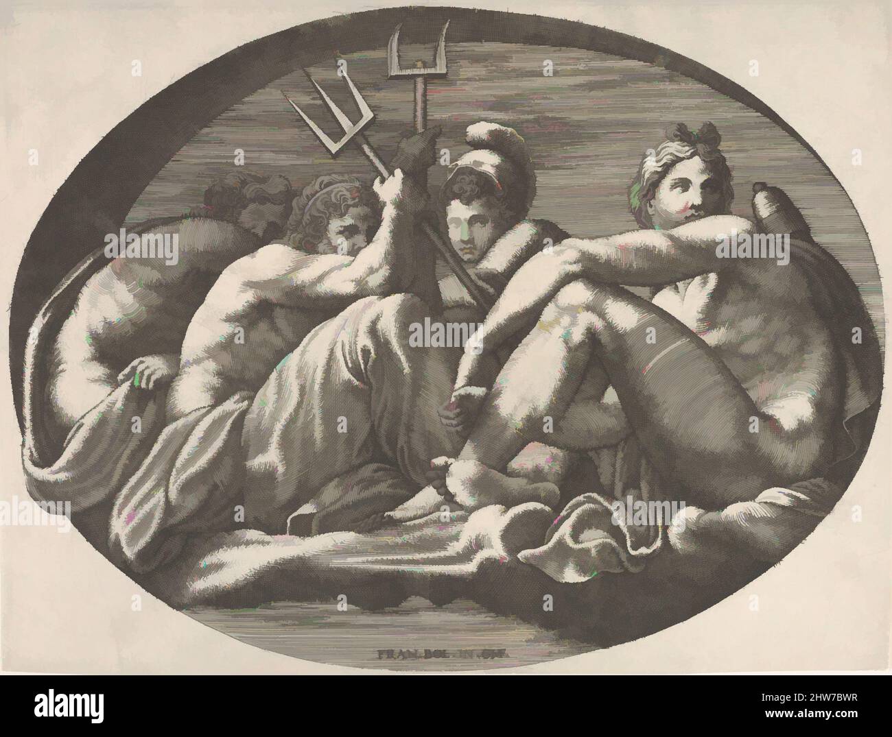 Art inspired by Apollo, Neptune, Pluto, and Athena seated on a cloud ...
