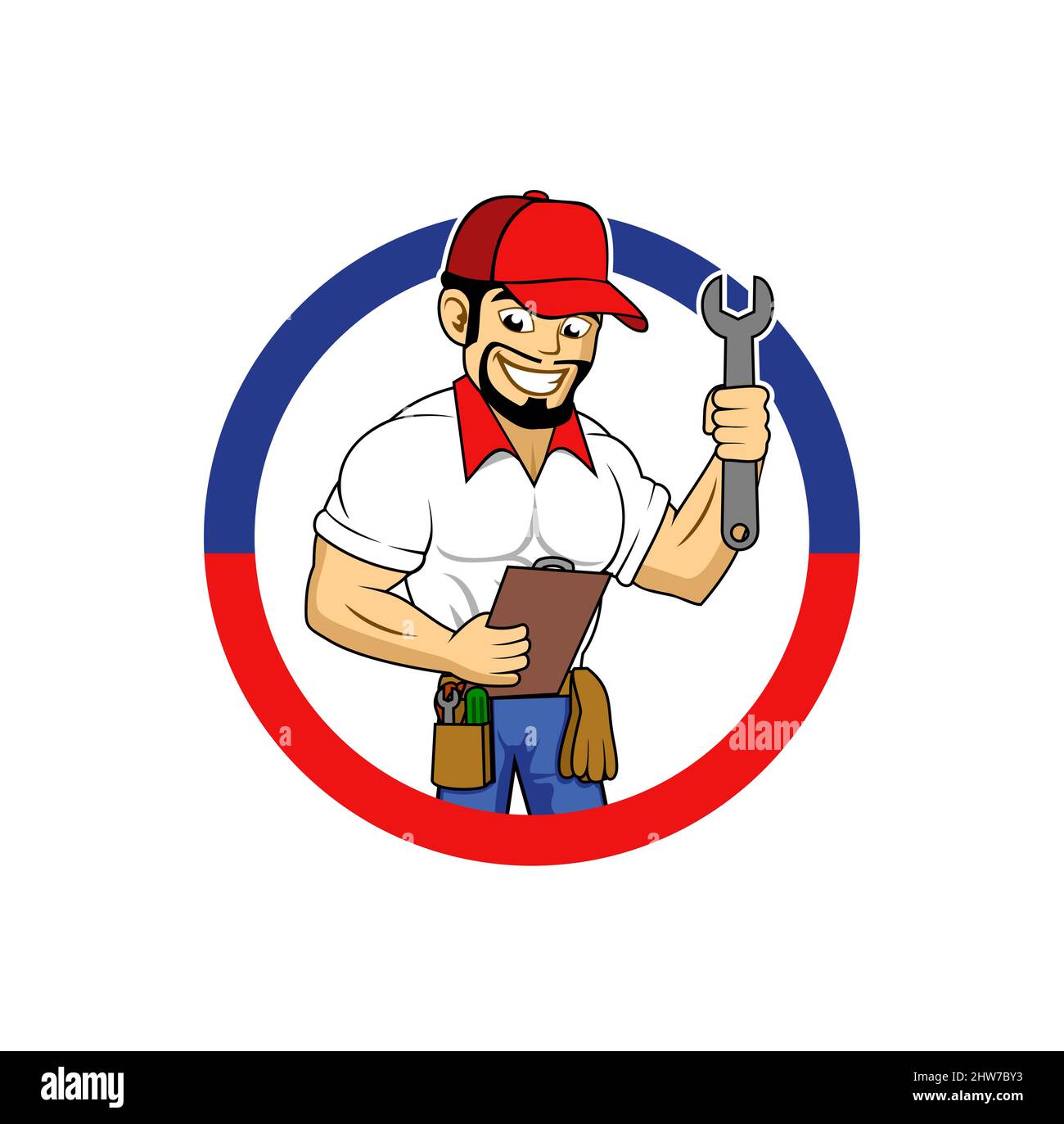 Technician character logo design illustration vector eps format ...