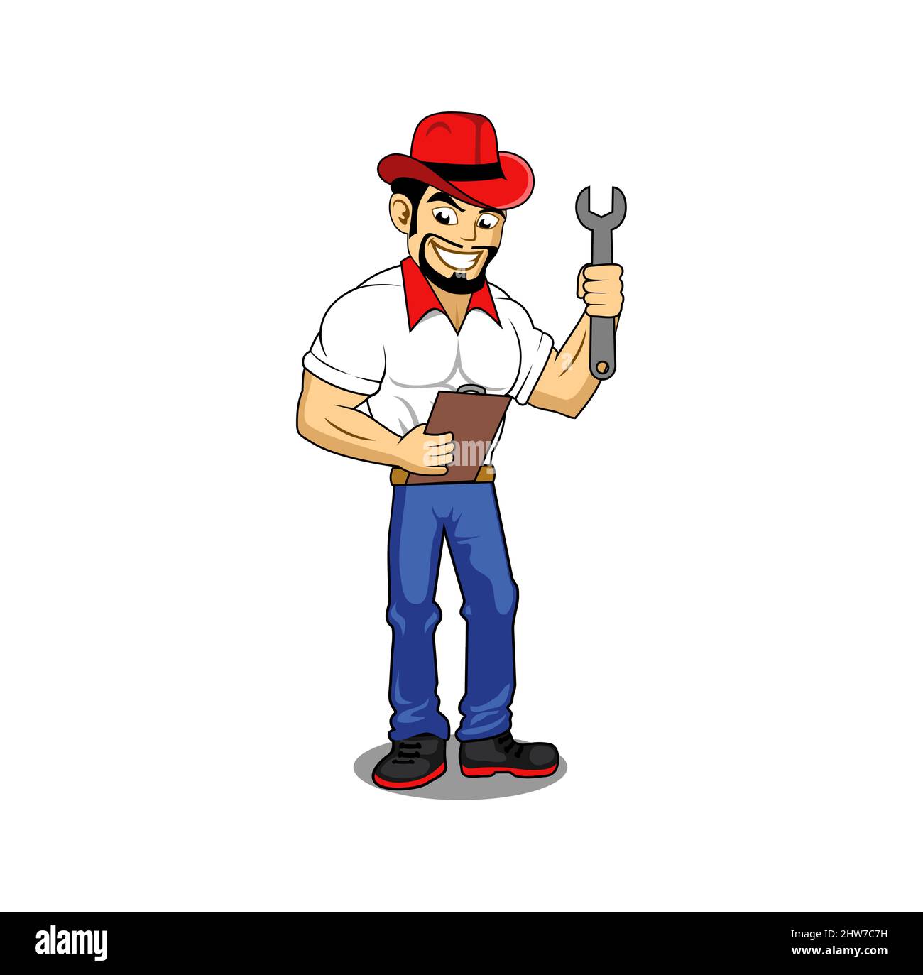 Technician character logo design illustration vector eps format ...