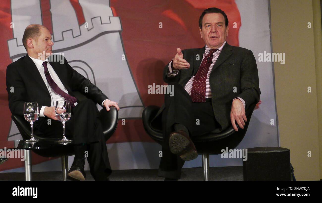 Altkanzler Ehemaliger Kanzler Gerhard Schröder, Olaf Scholz Stock Photo ...